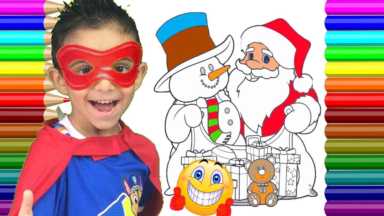Coloring Santa and Frosty (2023) Kid Genius Colouring - YouTube