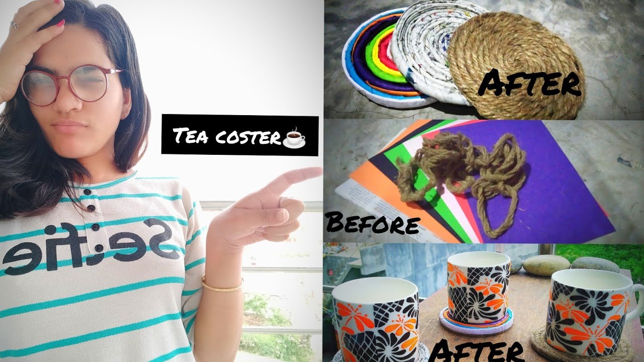 Tea coaster at home🙄🙄/ how can we make tea coaster with easy steps ...