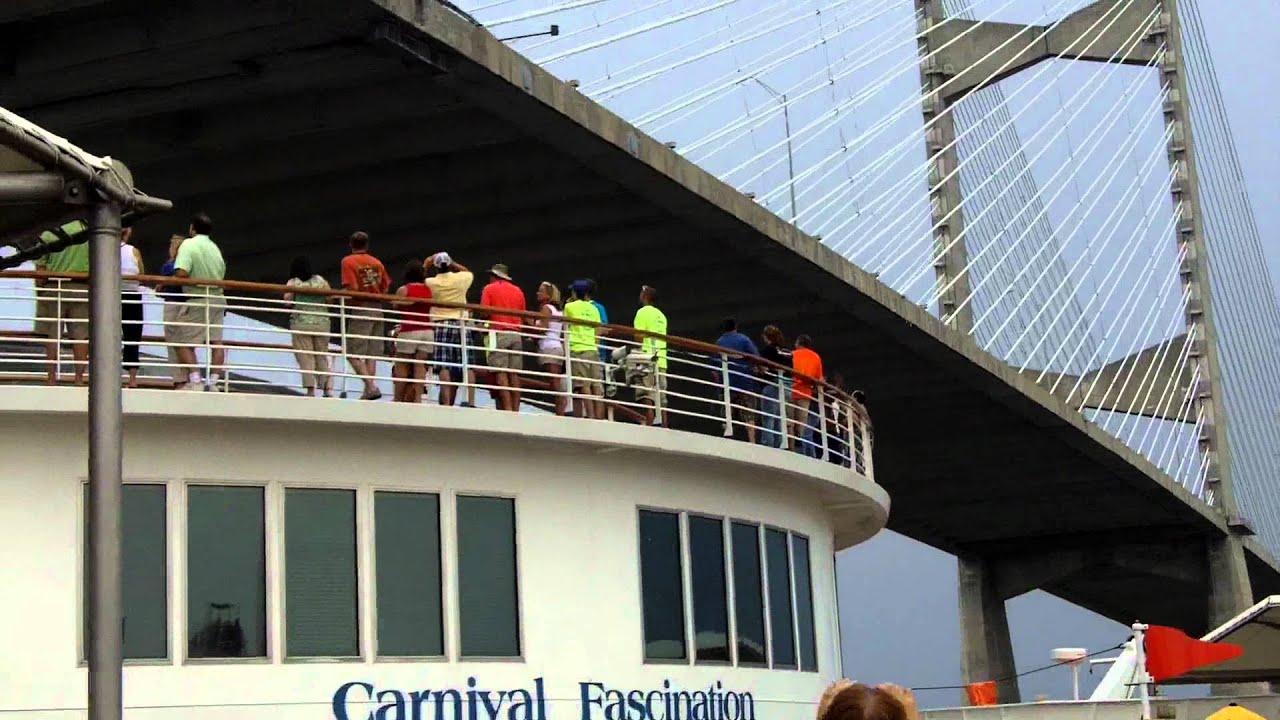 Our cruise ship going under Dames Point Bridge, Jacksonville FL - YouTube