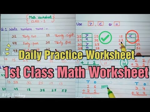 Class 1 Math Worksheet | Math Homework Worksheet for Class 1 | How to ...