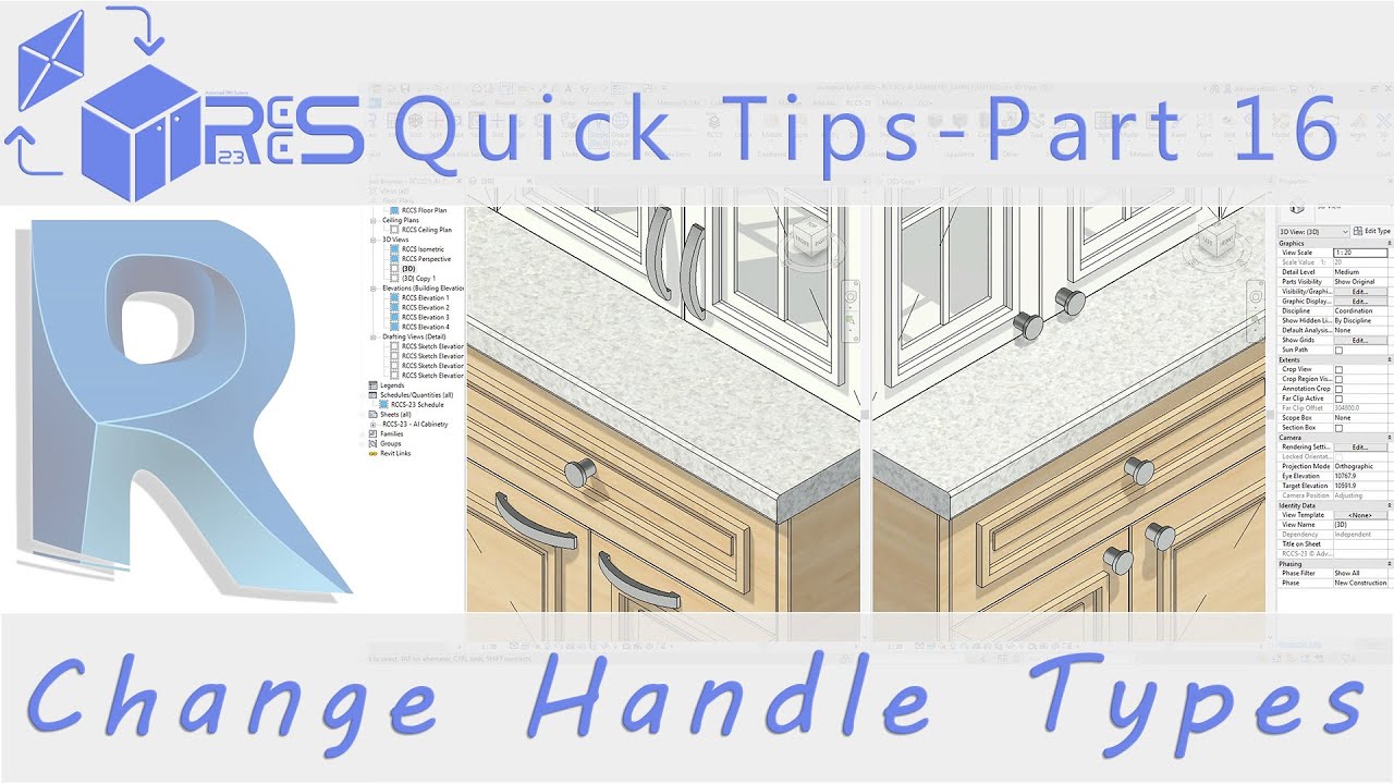 Realtime Custom Cabinetry System 23 (for Revit®) : Change Handle Types ...