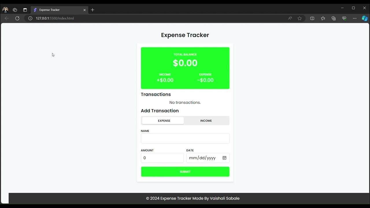 Building an Expense Tracker Web App with JavaScript HTML CSS || Simple Javascript Project by ...