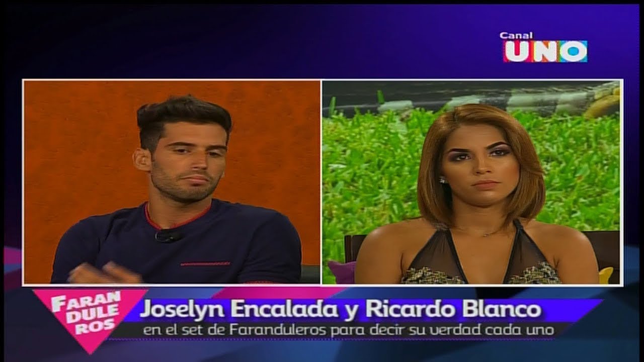Faranduleros Ricardo Blanco y Joselyn Encalada en el set para decir su ...