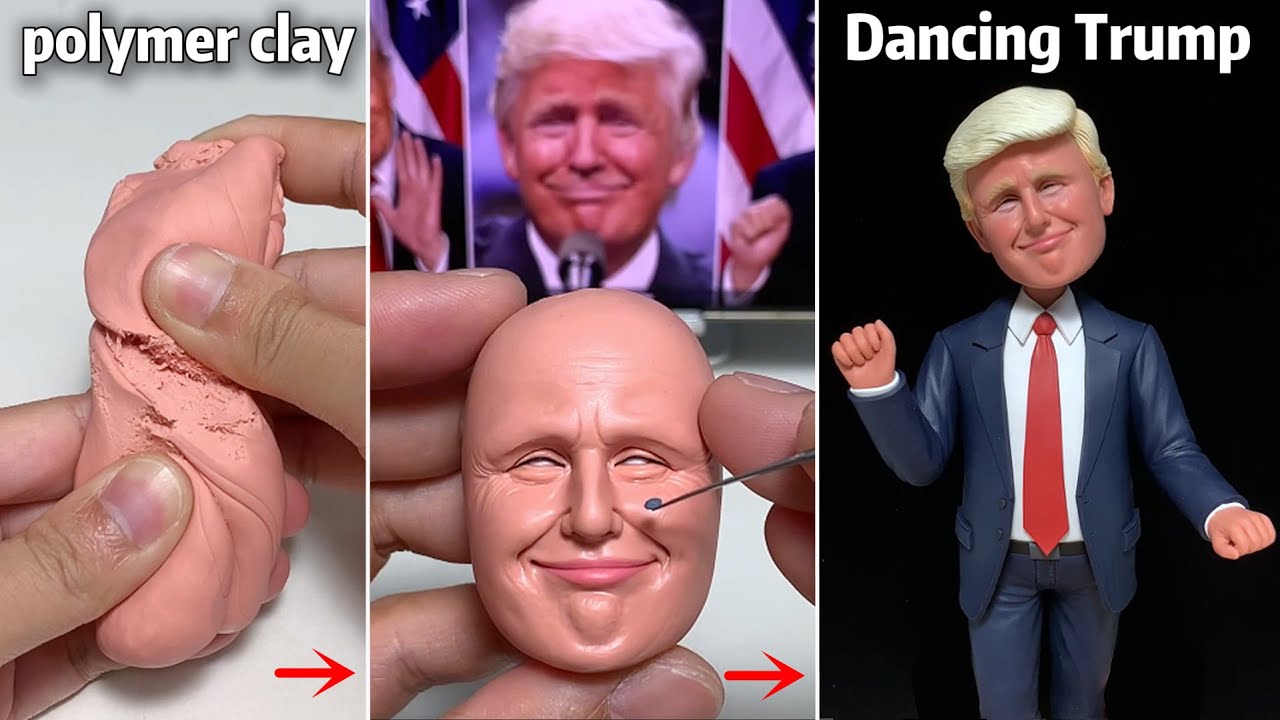 Dancing Trump Bobblehead | Funny Polymer Clay Sculpture - YouTube