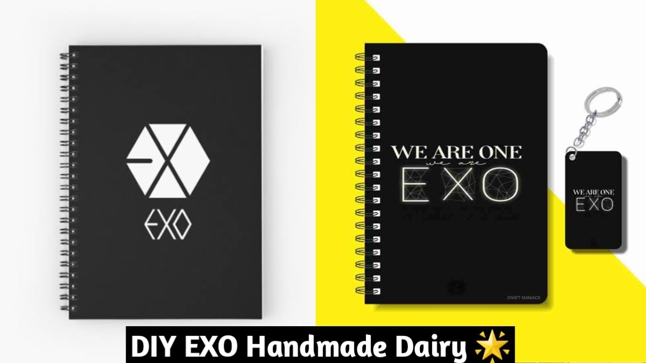 How to make Journal Diary at Home 🌟 DIY EXO Diary 💜 #craftersworld # ...