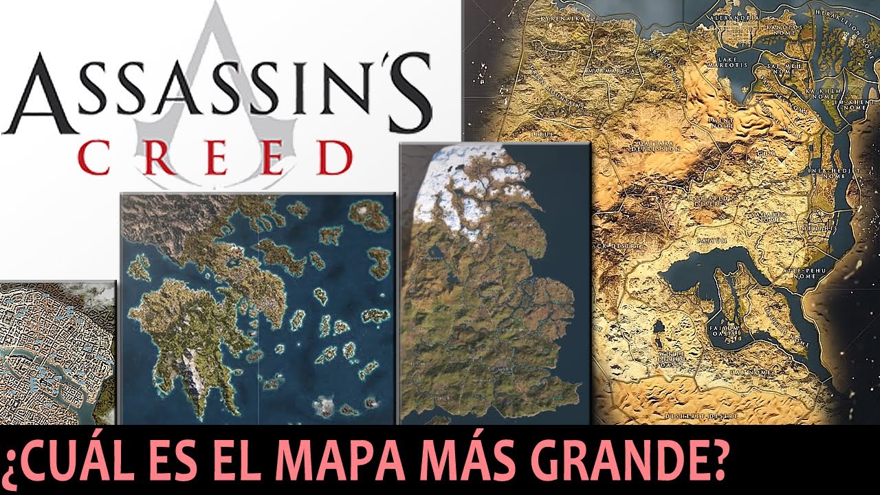 TOP 7 MAPAS mayor tamaño saga Assassin's Creed (comparativa mapas más ...