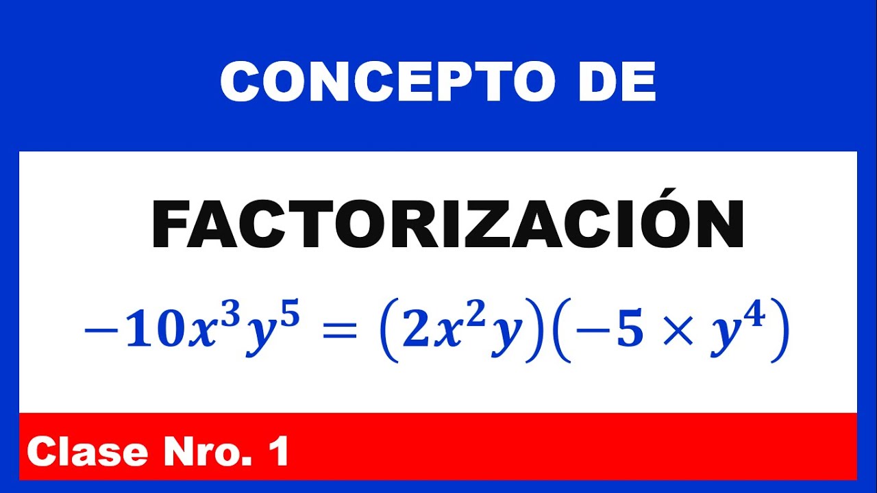 CONCEPTO DE FACTORIZACIÓN | EN QUE CONSISTE LA FACTORIZACIÓN - YouTube