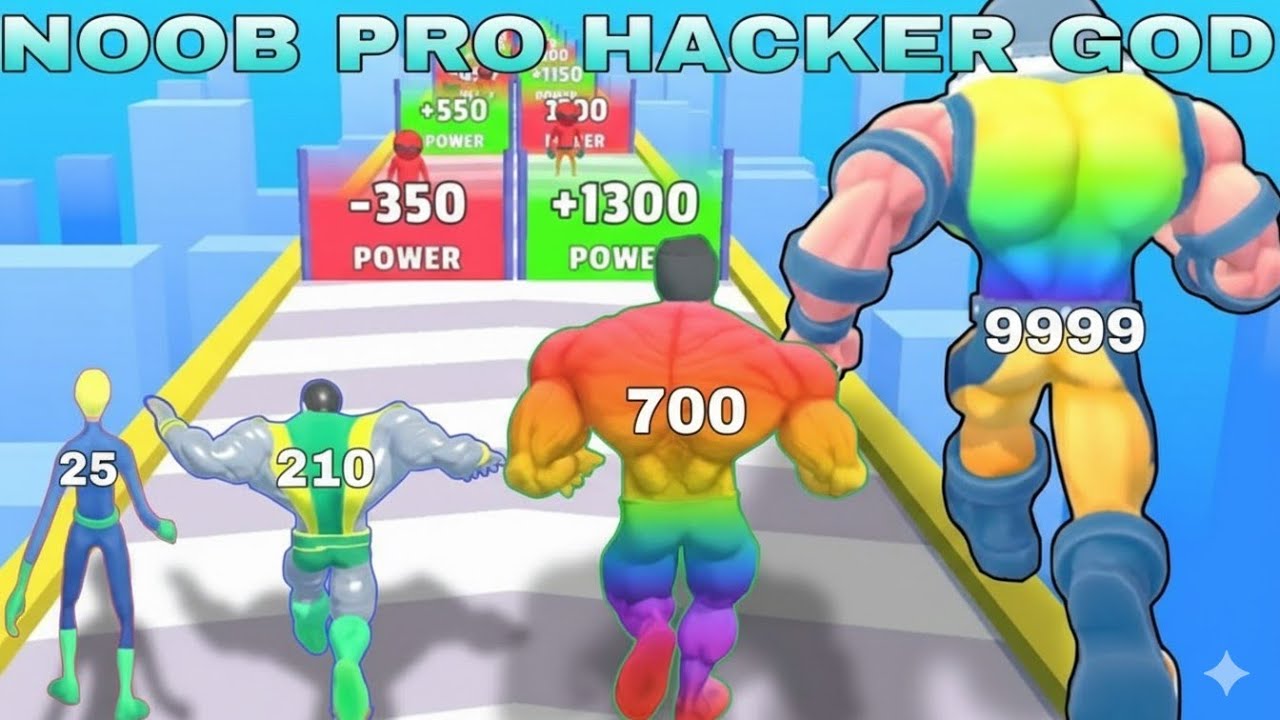 NOOB VS PRO VS HACKER VS GOD in Big Man Runner - YouTube