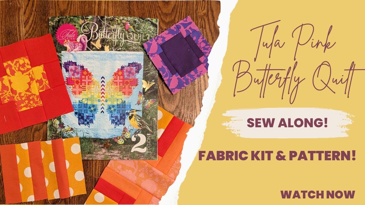 Tula Pink Butterfly Quilt Along Week 1 - Pattern & Fabric Kit - YouTube