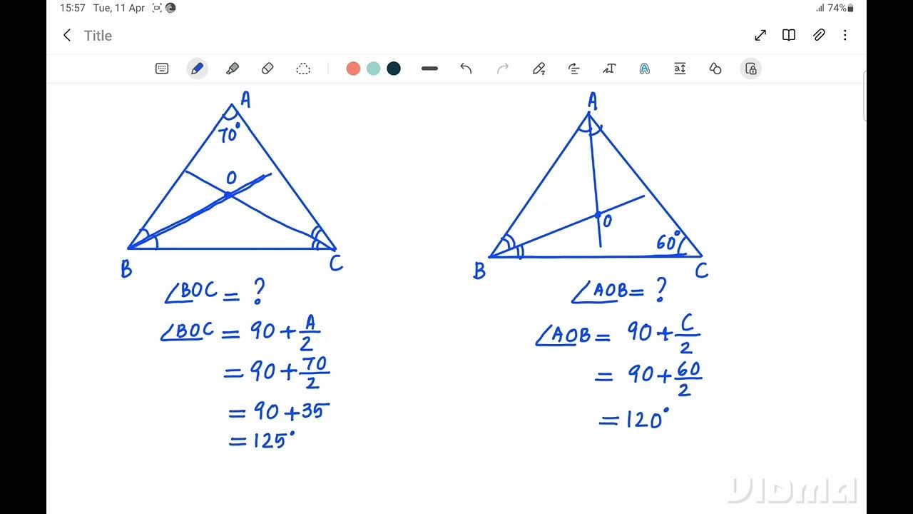 TRIANGLES LECTURE-3, Angle between Internal bisectors, Angle between External bisectors - YouTube