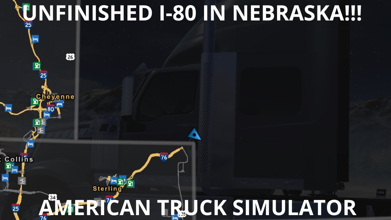 Unfinished Interstate 80 in the Nebraska DLC, American Truck Simulator - YouTube