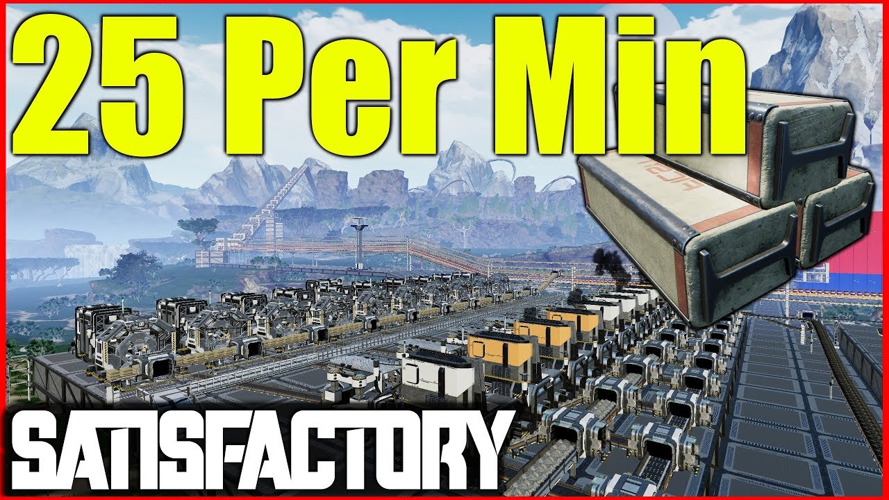 Satisfactory Gameplay | 25 Encased Industrial Beams Per Min - YouTube