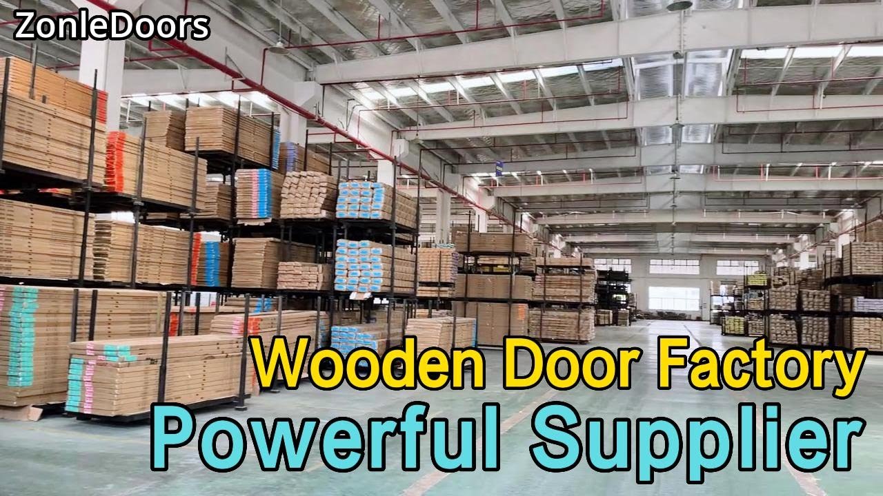 Wooden Door Factory Tour: Interior Wood pvc HDF Door Sliding Prehung ...