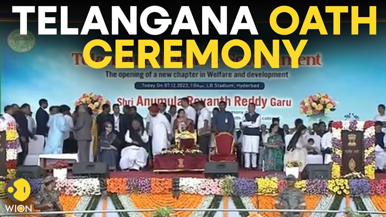 Telangana CM Oath Ceremony Live: Revanth Reddy takes oath as Telangana ...