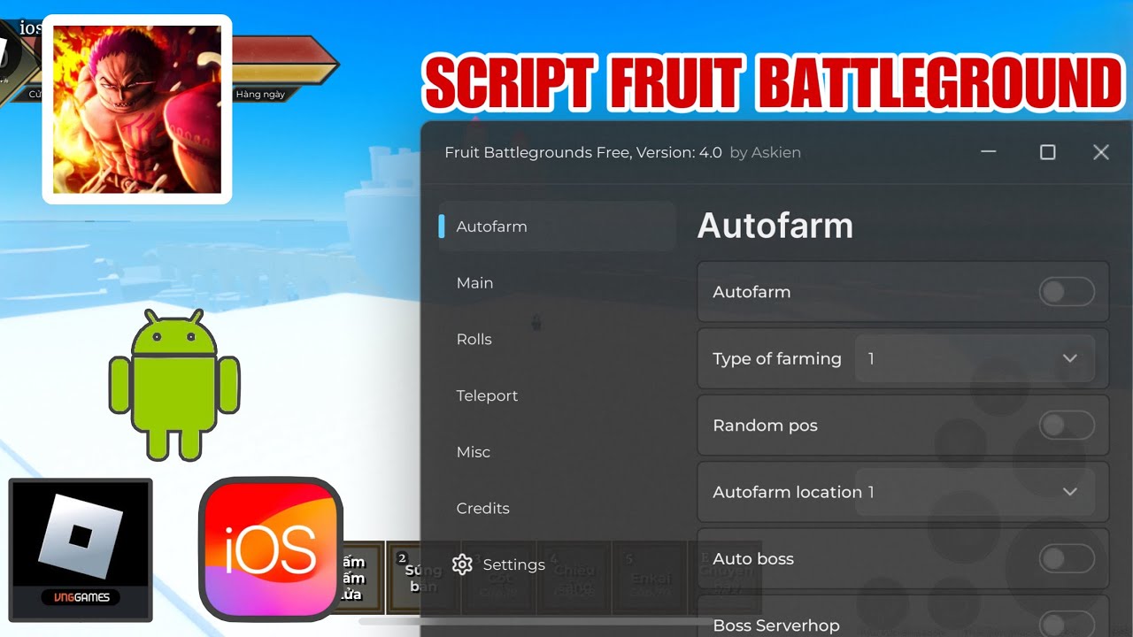 Cách Hack Fruit Battleground Trên Roblox VNG | Auto Farm, Auto Boss ...