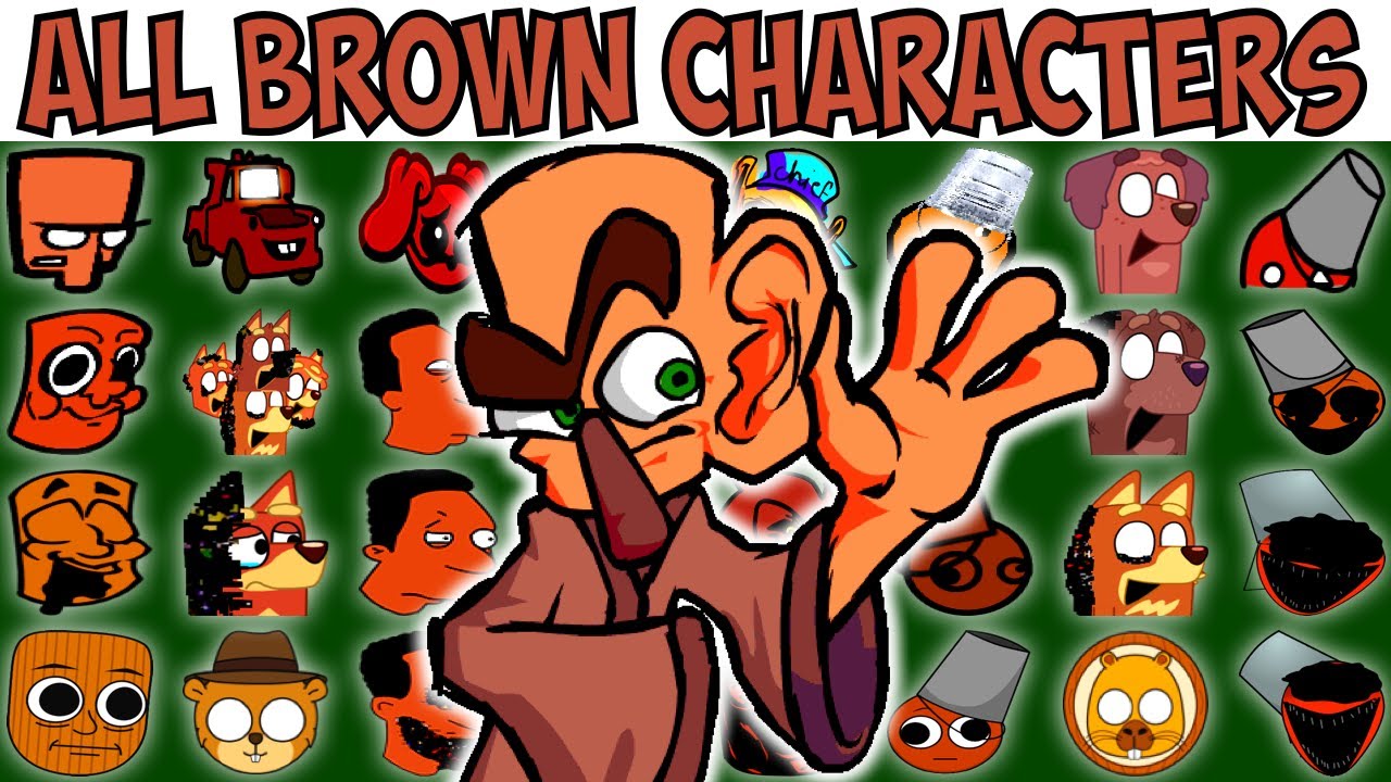 ALL BROWN CHARACTERS | FNF Character Test | Gameplay VS Playground ...