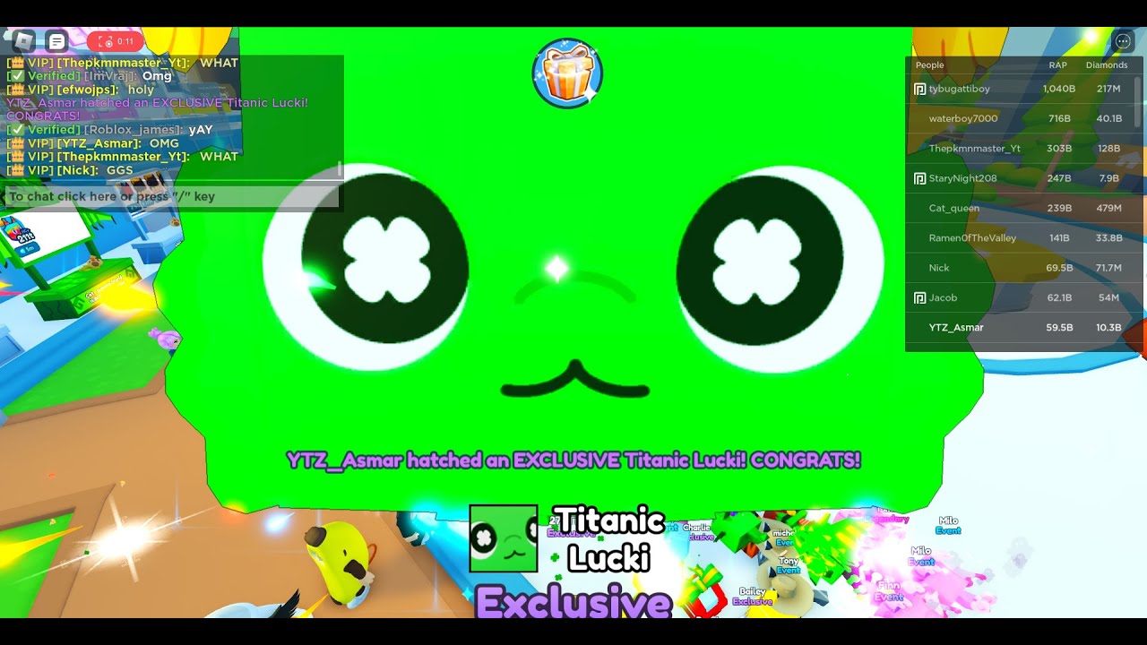 Redeeming the 29th TITANIC LUCKI in pet simulator x! - YouTube