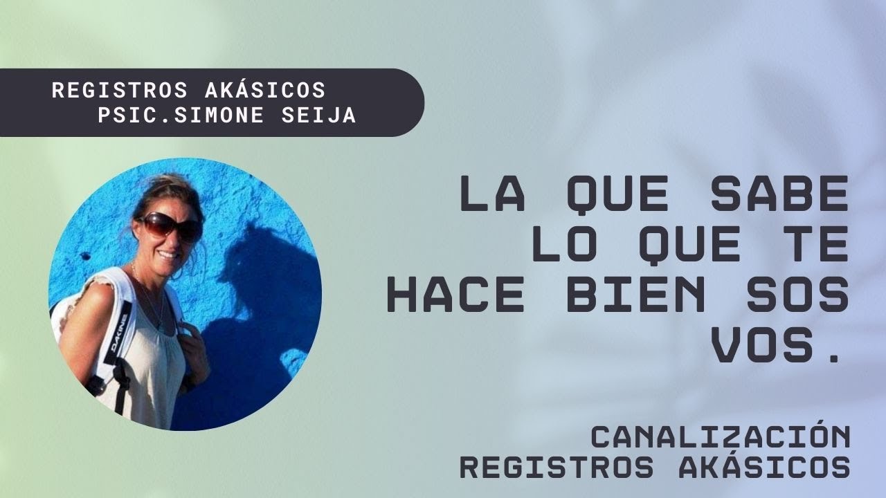 LA QUE SABE LO QUE TE HACE BIEN , SOS VOS - YouTube