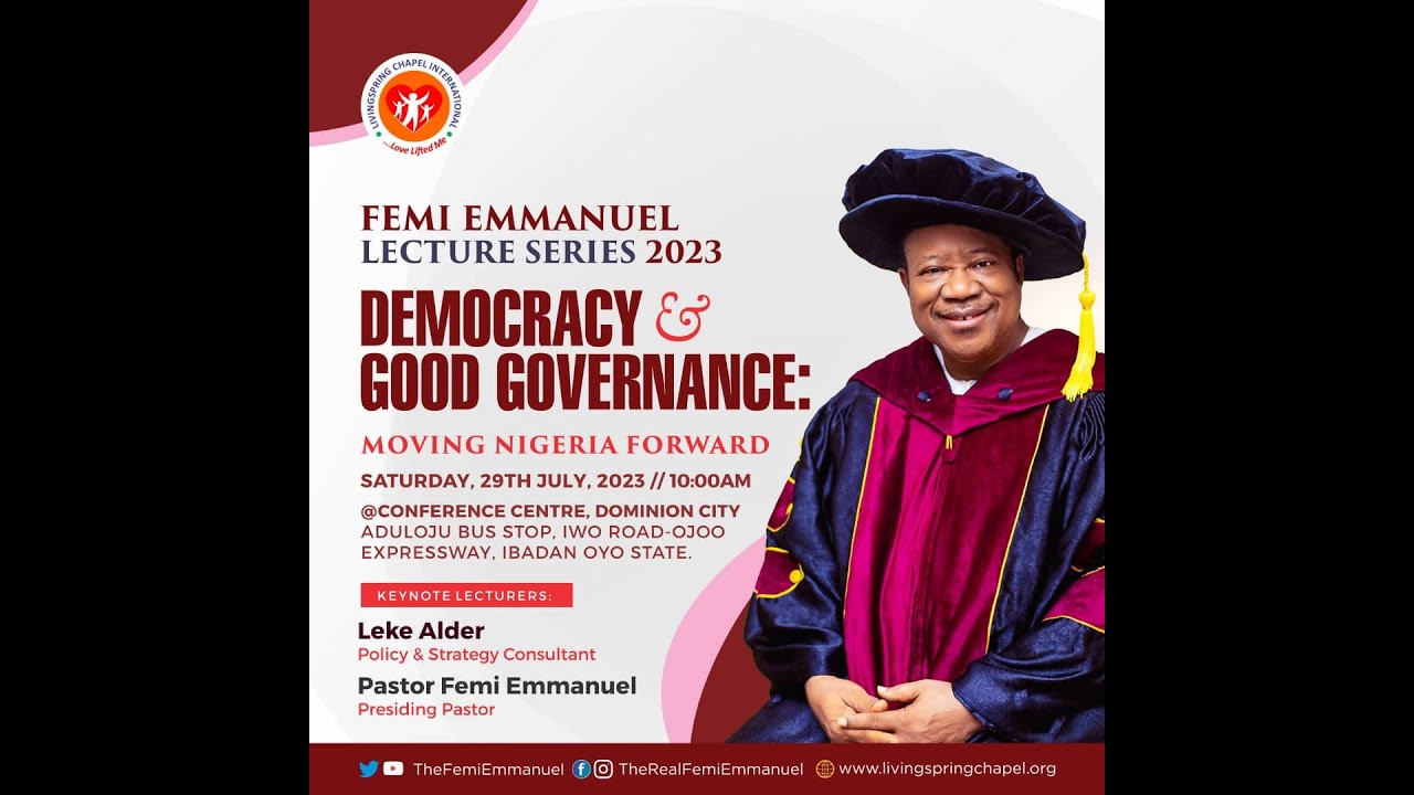 Femi Emmanuel Lecture Series 2023 || Democracy and Good Governance - YouTube