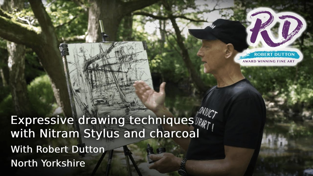 Expressive drawing techniques with Nitram Stylus and charcoal - YouTube