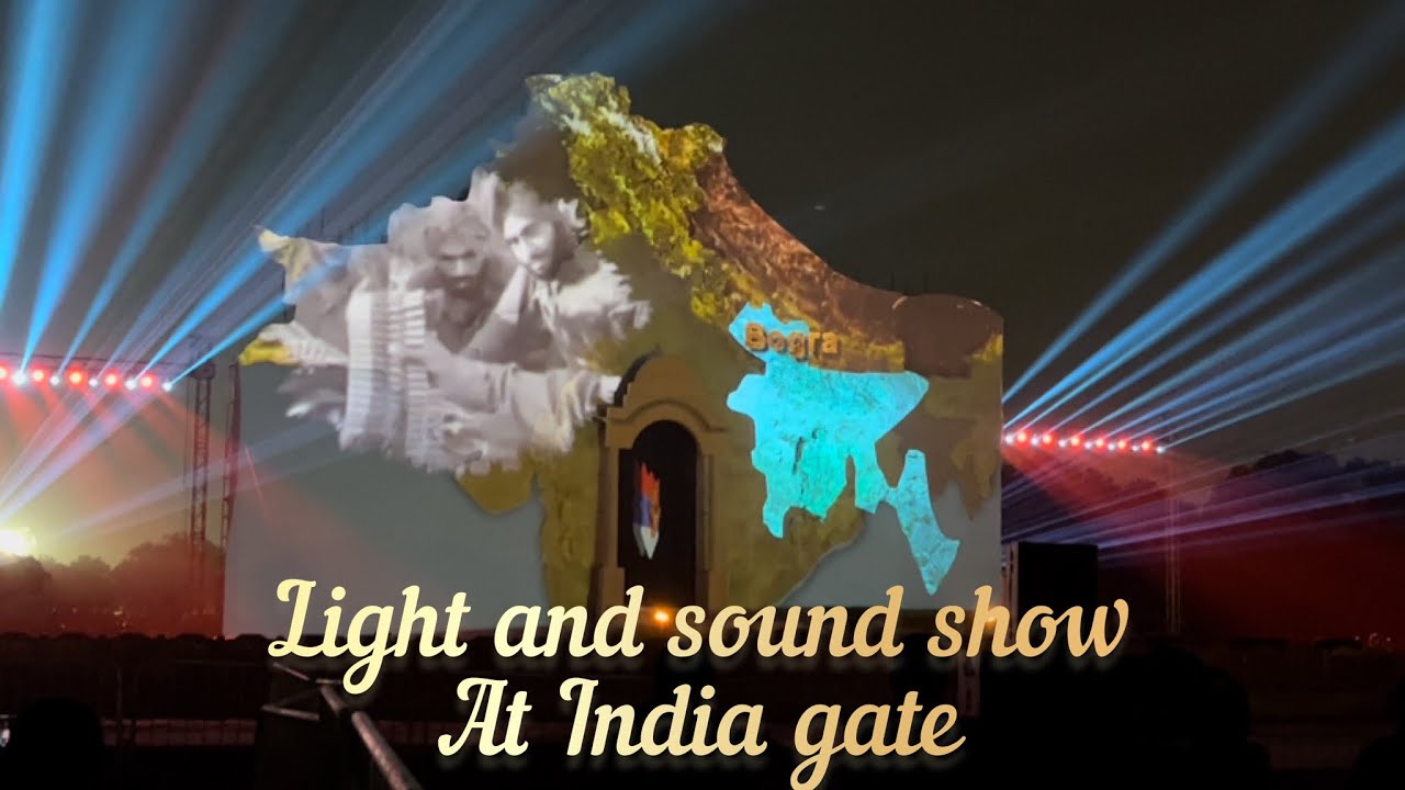 Light and sound show At India gate || vijaya parv light and sound show ...