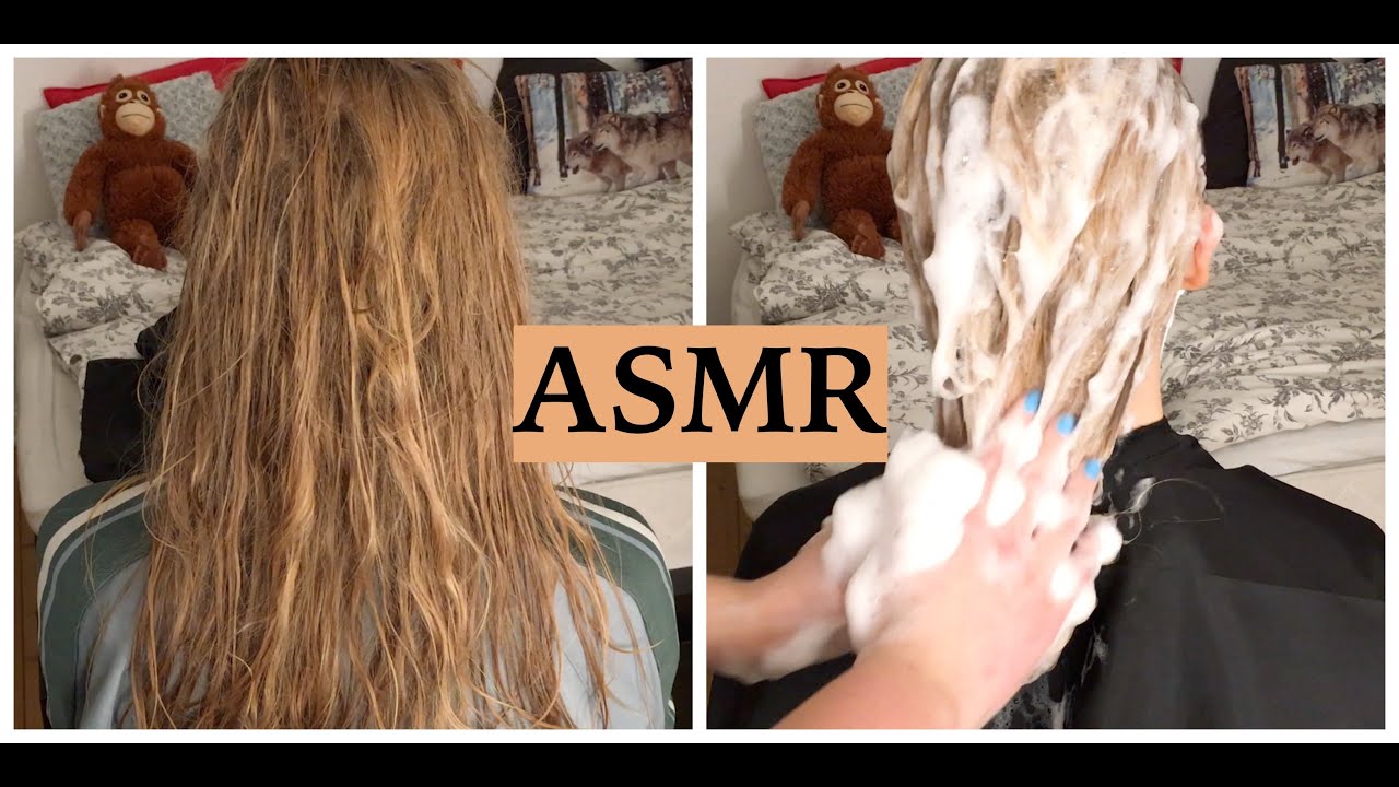 ASMR SUPER FOAMY HAIR WASHING (Satisfying Hair Brushing & Spraying ...