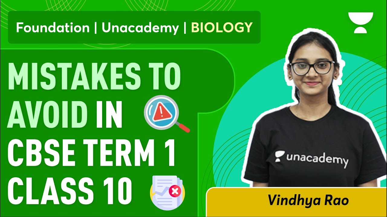 Mistakes to Avoid in CBSE Term 1 Class 10 | Biology | Vindhya Rao ...