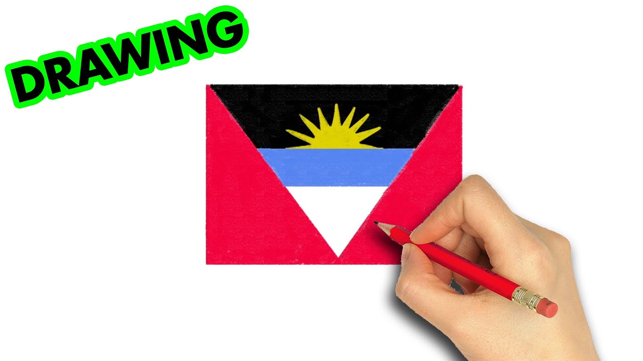 how to draw Antigua and Barbuda flag | Art Therapy - YouTube