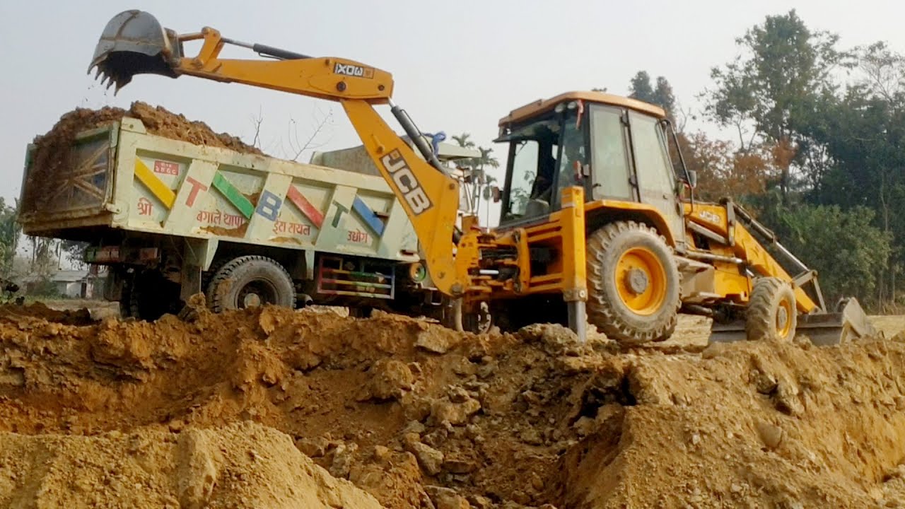 Amazing-JCB 3DX Loading Murum In TaTa 1613 Truck for Farming Land | Jcb ...