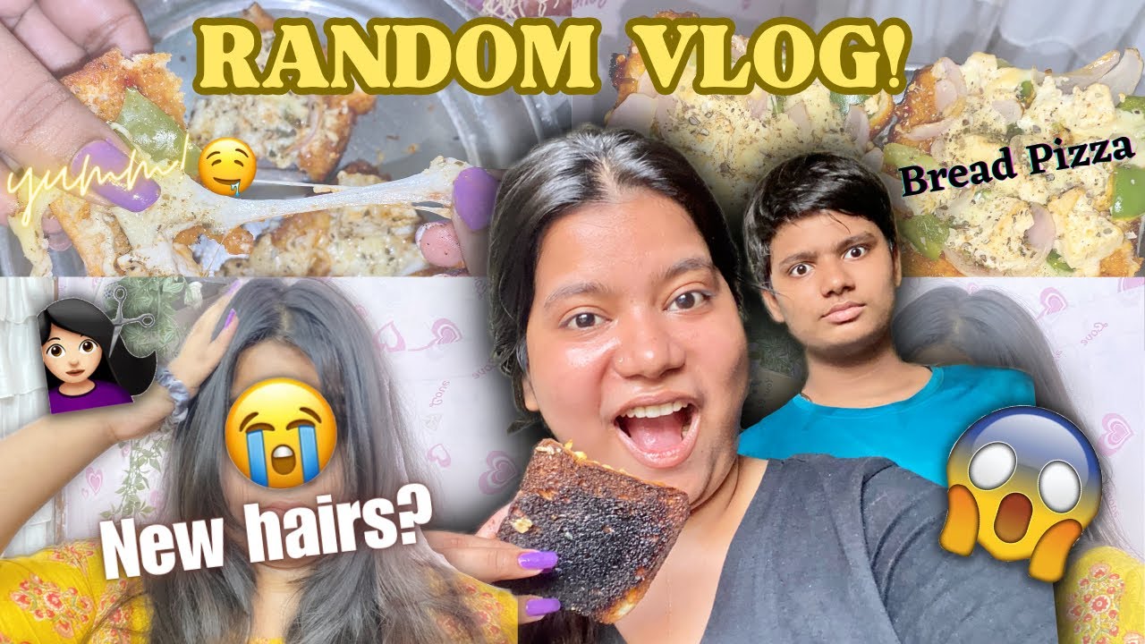 Tried making *BREAD PIZZA* at home 🍕😱 Gone WRONG | New hairs 💇🏻‍♀️ | Pointless VLOG - YouTube