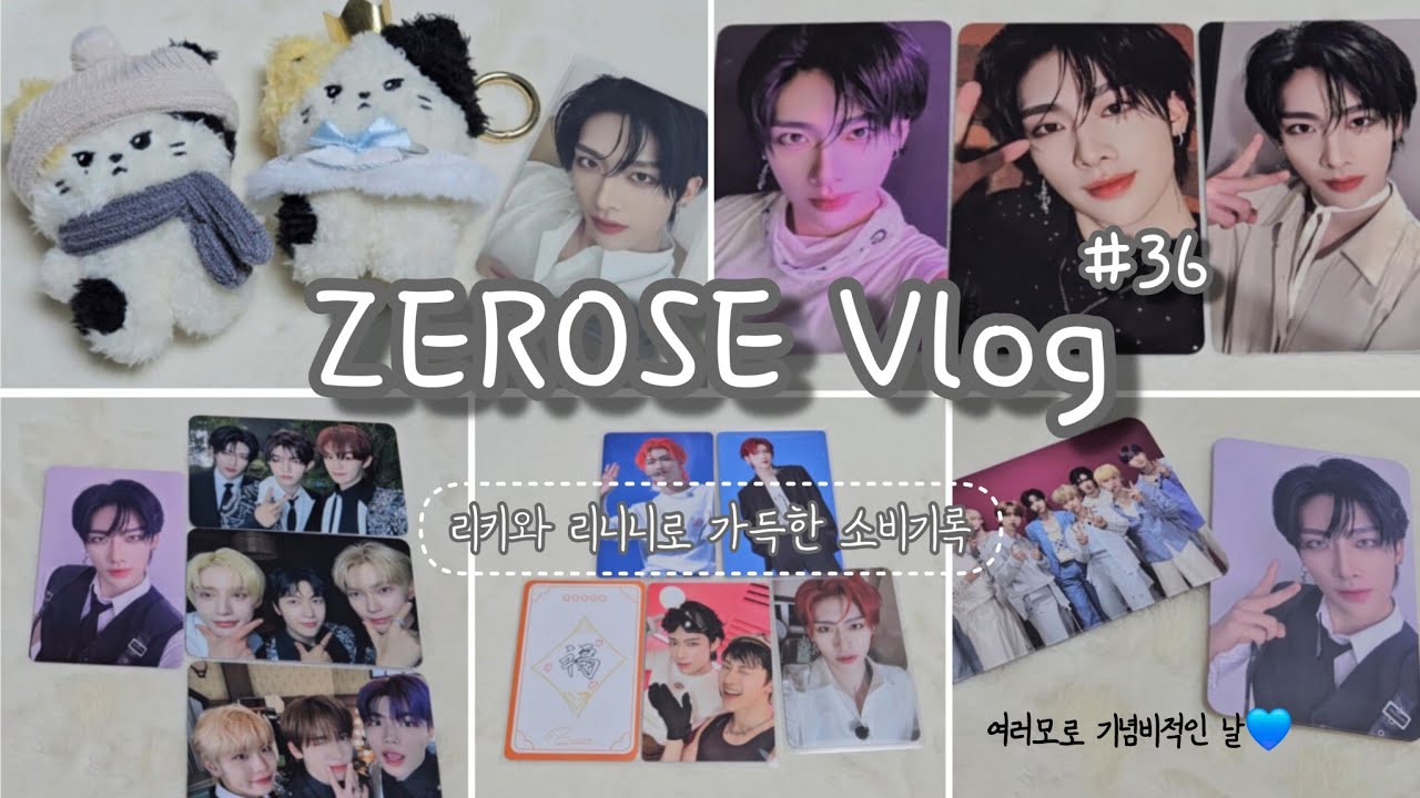 제로즈 브이로그 리키와 리니니로 가득한 소비기록🌹 라인프렌즈 제로니 팝업 굿즈 콘서트 포카 준등기깡 반택깡