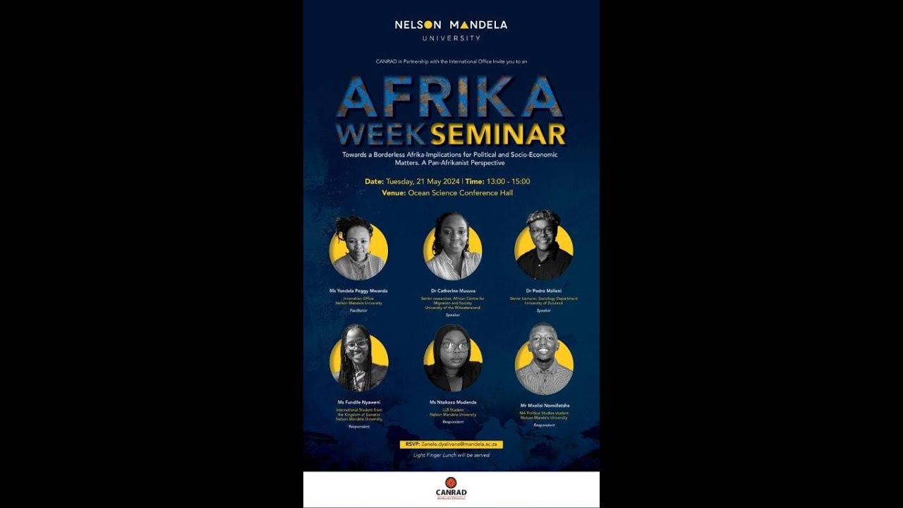 Afrika Week Seminar: Towards a Borderless Afrika - YouTube