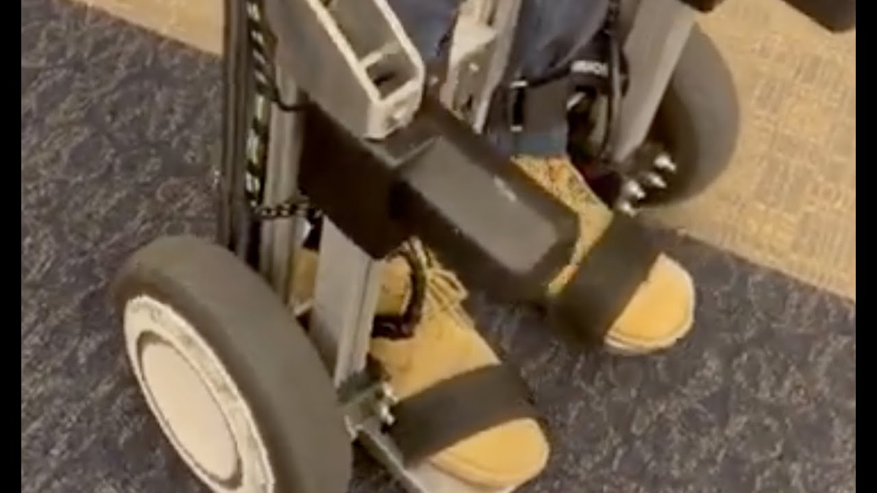 Segway wheels on an exoskeleton. Mobility reimagined. - YouTube