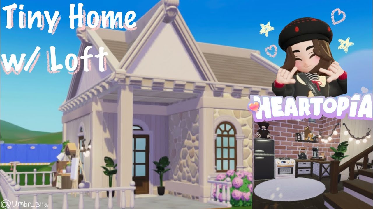 💕 Heartopia 💕 Cozy Tiny Home with Loft (exterior+interior 5x speedbuild ...