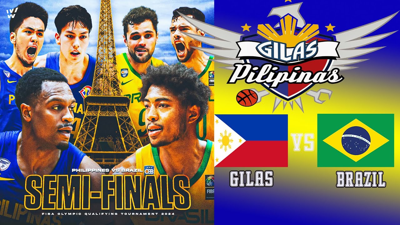 GILAS PILIPINAS VS BRAZIL | FIBA OLYMPIC QUALIFYING TOURNAMIENT 2024 ...