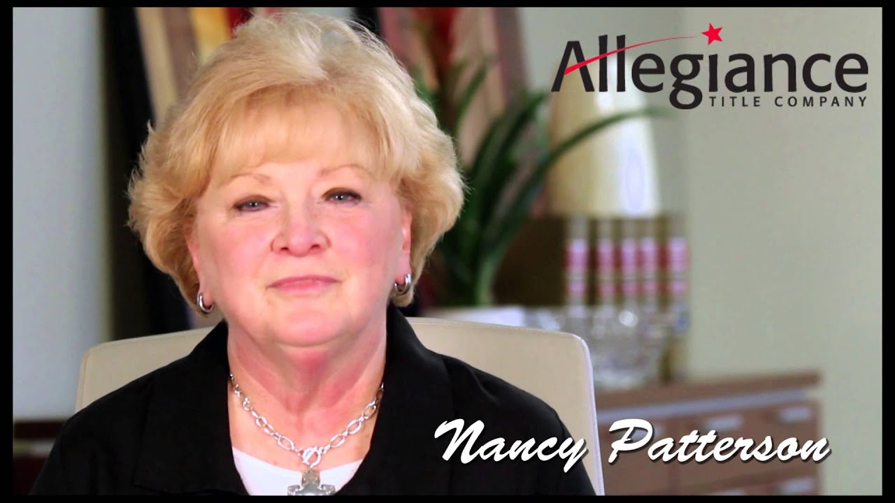 Allegiance Title Company Escrow Officer Nancy Patterson - YouTube