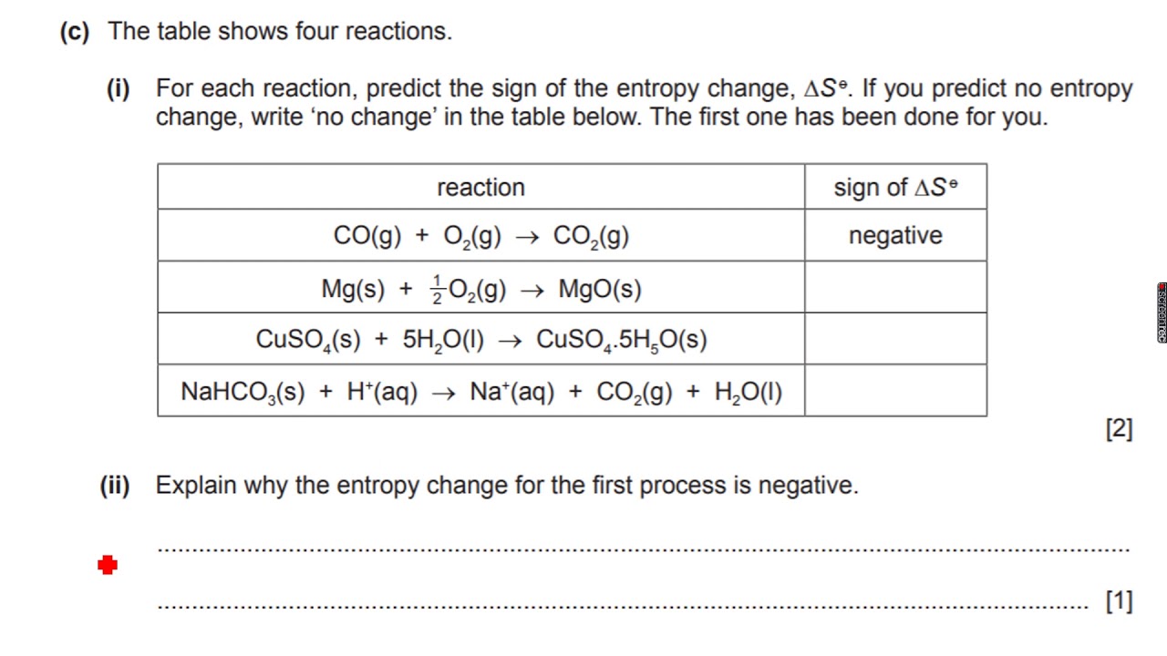 A-Level Chemistry: Entropy and Gibbs Free Energy Part 7 - YouTube