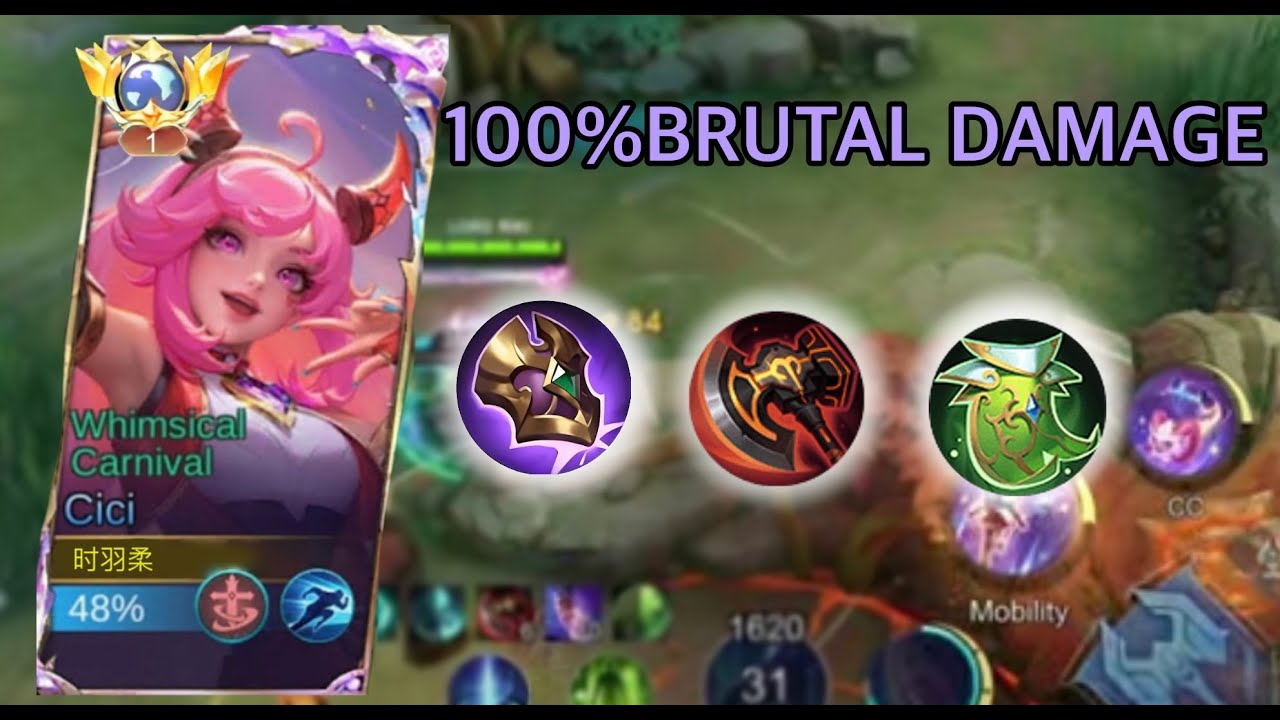 100% BRUTAL DAMAGE !! CICI BEST BUILD &EMBLEM 2024 |MLBB - YouTube
