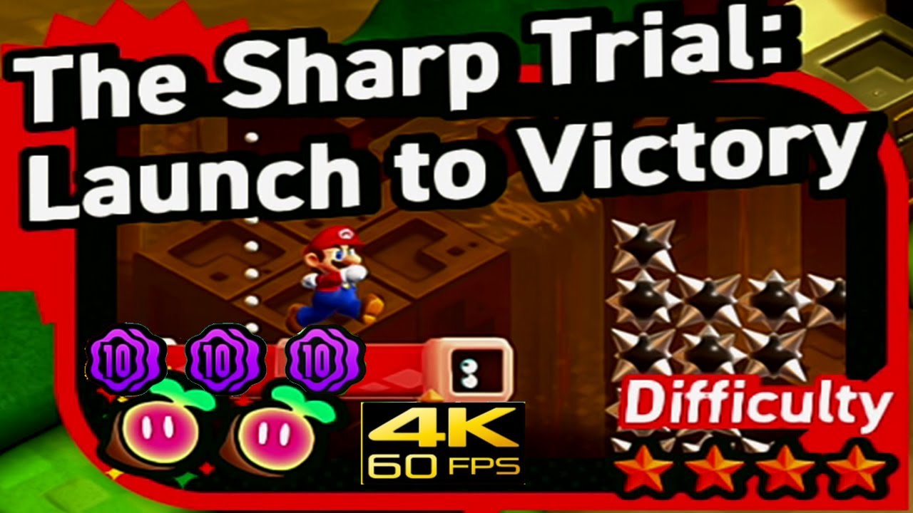 Super Mario Bros. Wonder Gameplay - The Sharp Trial Launch to Victory ...
