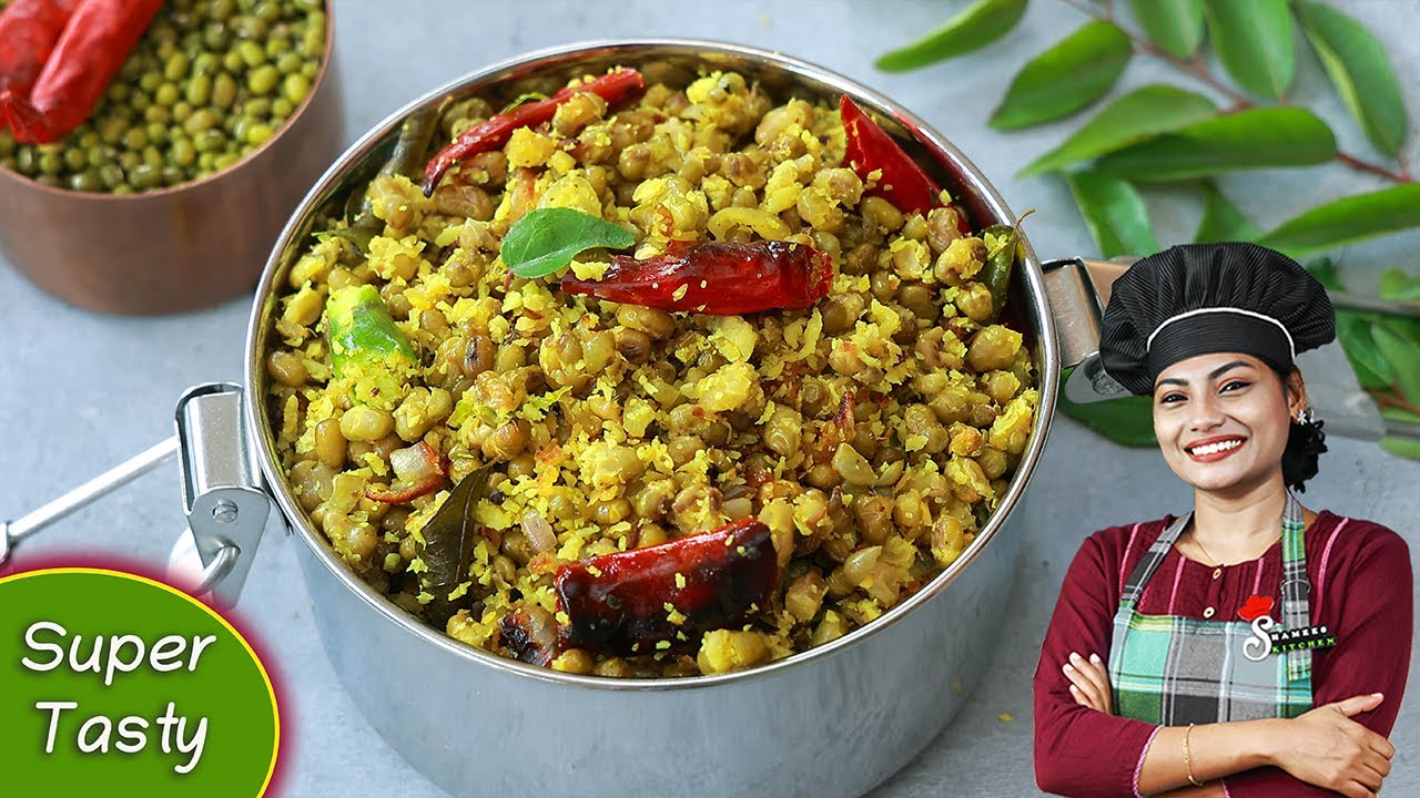 ചെറുപയർ തോരൻ | Cherupayar Thoran | Kerala Style Green gram Stir Fry In ...