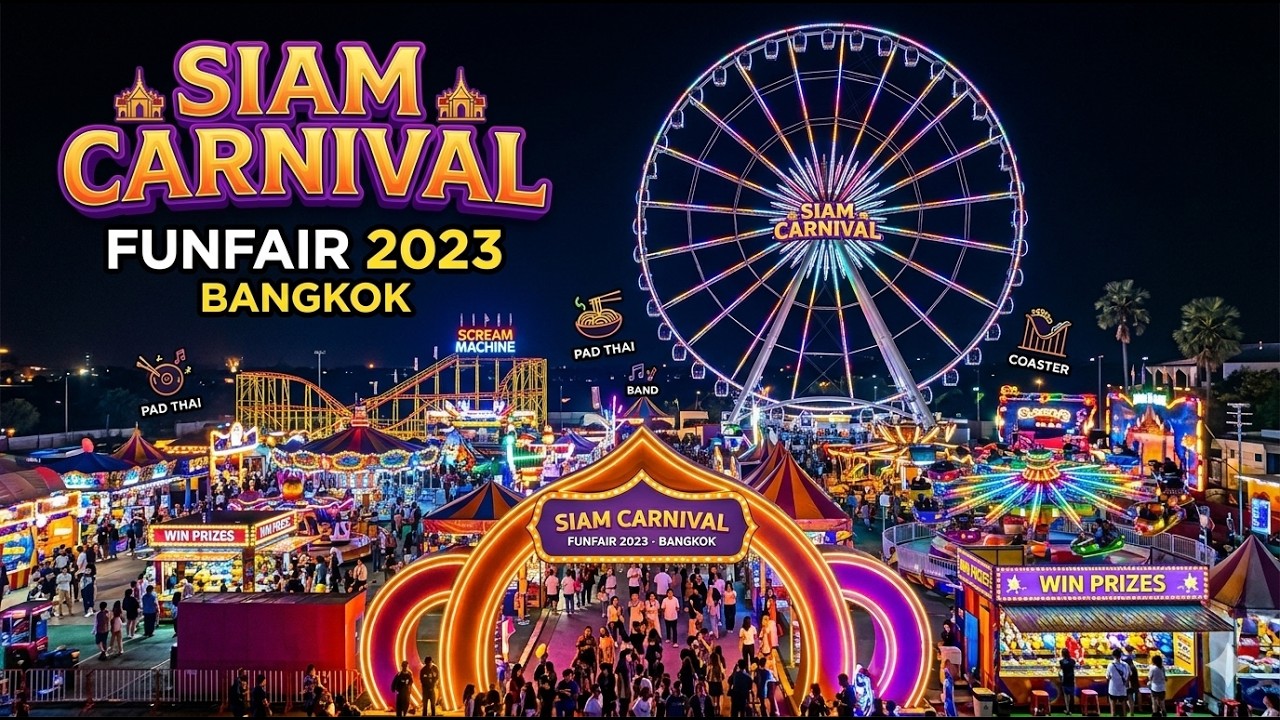 🇹🇭 4K | Siam Carnival Bangkok 2023 | Amazing Funfair at Chatuchak ...