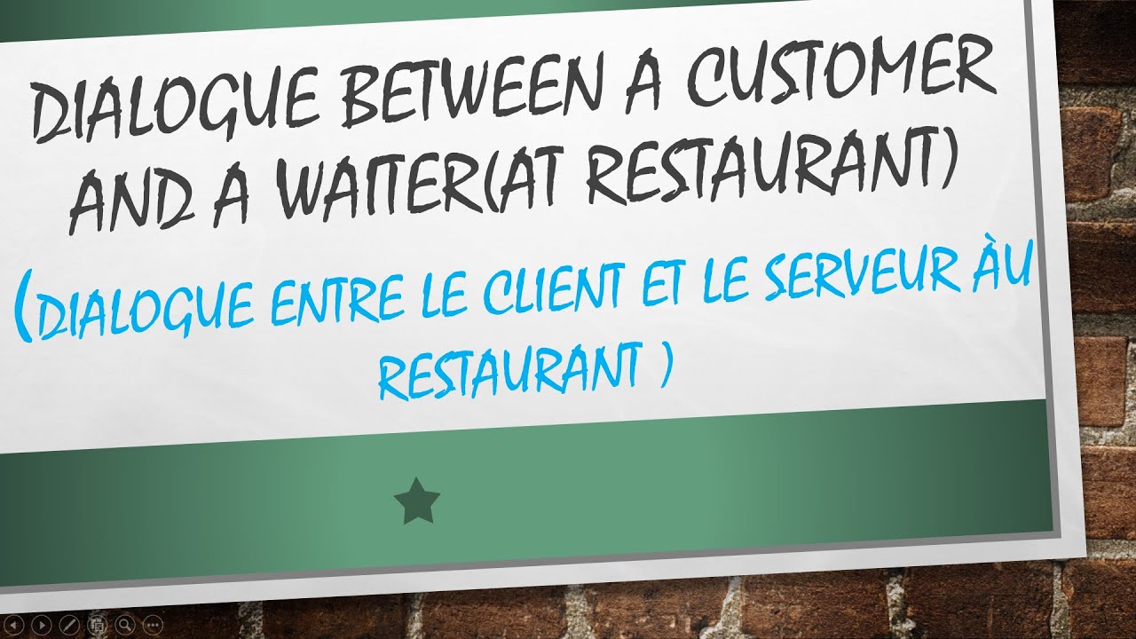 French Conversation Between a Client and a Waiter at a Restaurant - YouTube