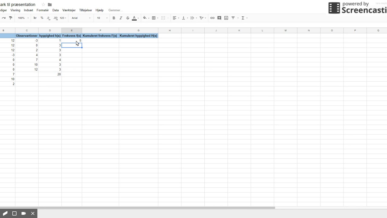 Hyppighedstabel i Excel (Gruppe 8) - YouTube