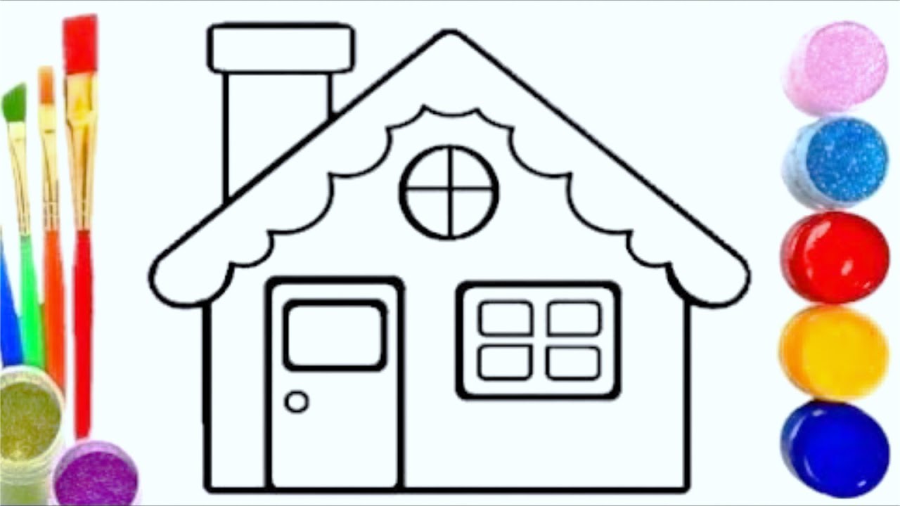 bolalar uchun uyni qanday chizish va bo'yash / Draw for a house for ...