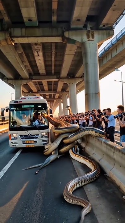 Highway Showdown- Python vs. Giraffe ..........#reels #reelsinstagram # ...