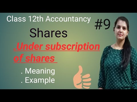 Under subscription of shares||Example of under subscription of shares ...