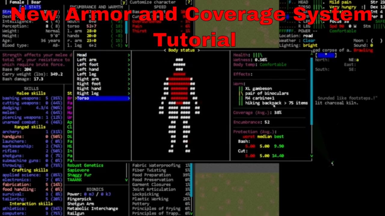 How to View the New Armor and Coverage System - Cataclysm Dark Days Ahead Tutorial - YouTube