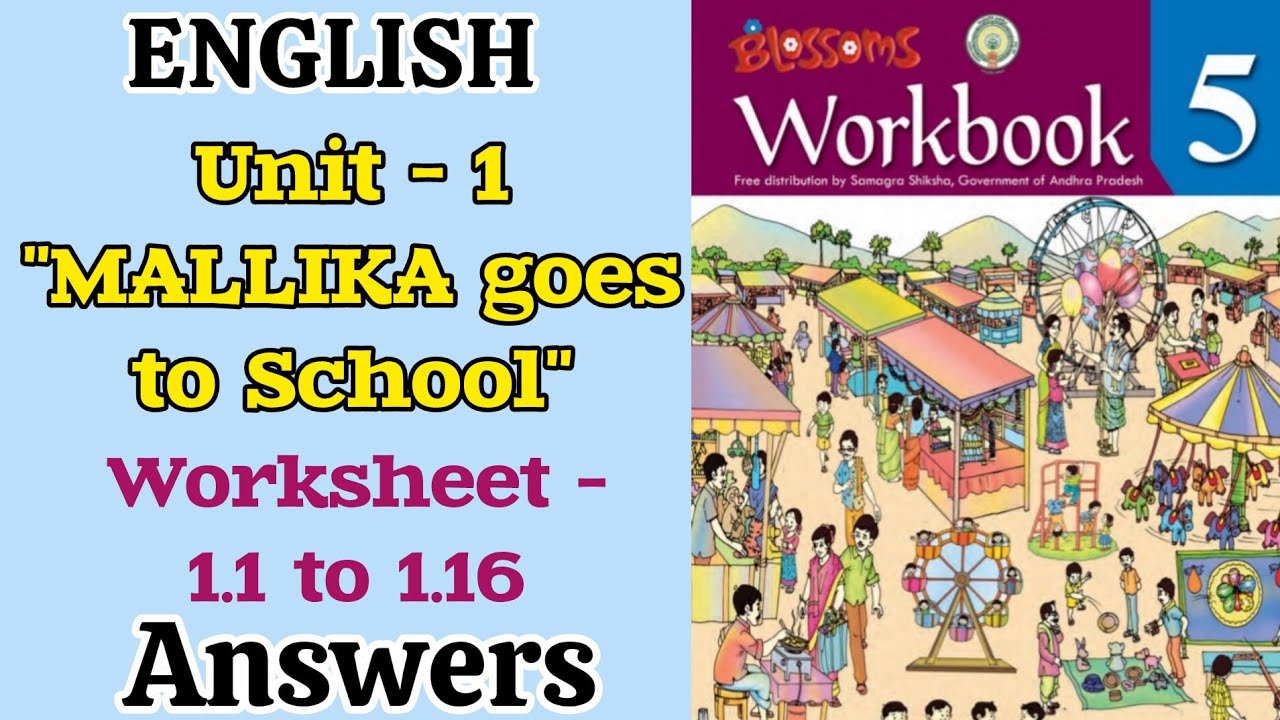 5th 💯 ENGLISH Workbook UNIT-1 Answers "Mallika goes to School"| 5th ...