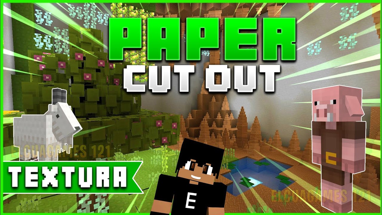 🔥Textura PAPER CUT OUT para Minecraft pe 1.17 - 1.18 (Textura para Gama ...