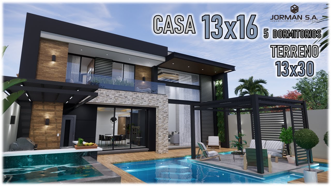 🟡House Design | Modern House Design | 13x16m 2 Storey | 5 Bedrooms ...